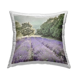 Stupell Lavender Plants Landscape Printed Outdoor Throw Pillow Design ...