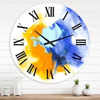 Designart 'Abstract Blue and Orange Clouds' Modern wall clock - Bed ...