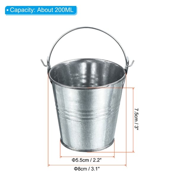 6Pcs 3"x3" Small Metal Bucket Colorful Mini Buckets with Handles - Bed ...