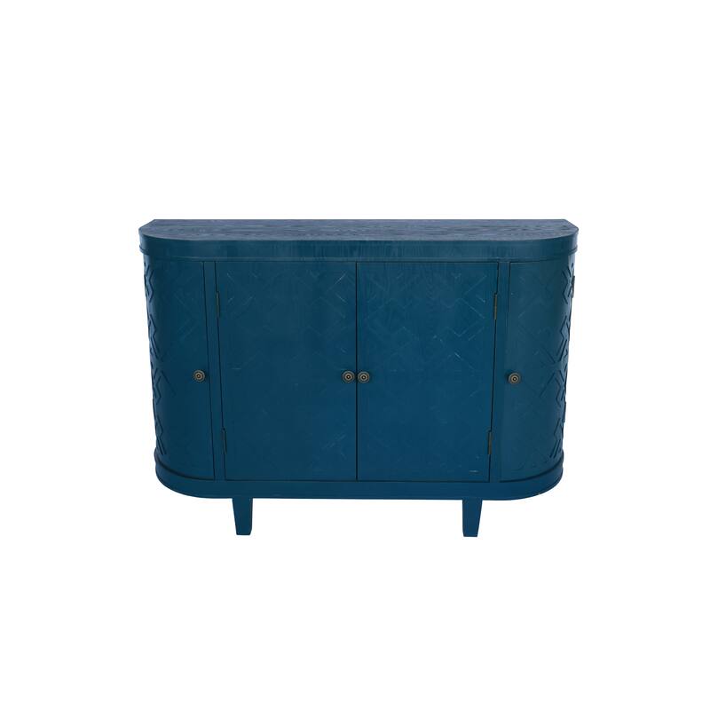GDF Studio - Paloma 47'' Oval Fluted Storage Cabinet with Sliding Doors ...