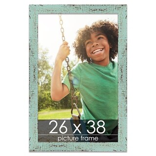 26x38 Shabby Chic / Farmhouse Green Wood Picture Frame - UV Acrylic ...