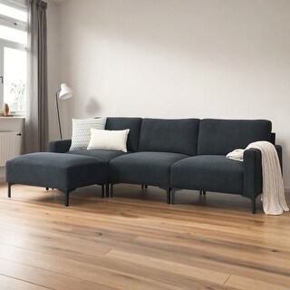 Dark Grey L Shaped Modular Sectional Sofa, Freely Combinable Sofa ...