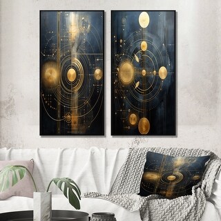 Designart "Ancient Wisdom Of Atlantis Retro Geometry Gold I" Modern ...