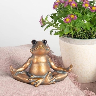 Bronze Color Frog In Lotus Position Figurine - Bed Bath & Beyond - 40305242