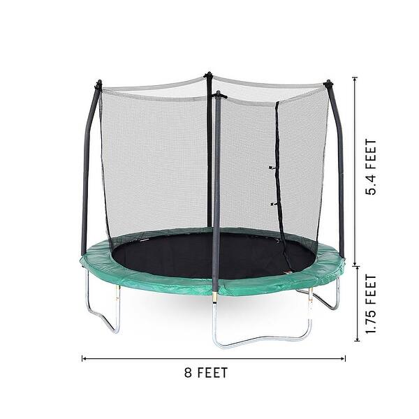 Skywalker Trampolines 8' Round Trampoline with Enclosure - Green - Bed ...