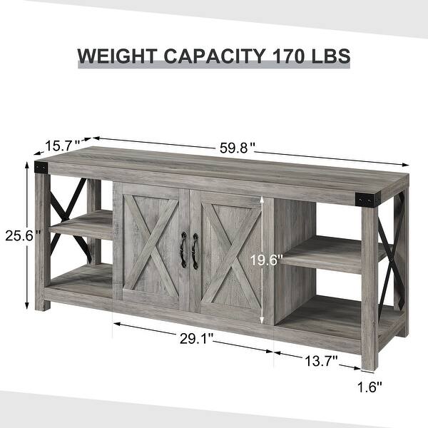 TV Stand for TV up to 50 60 65 Inches Farmhouse Wood TV Cabinet - Bed ...