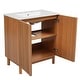 Vertical Walnut 30 Inch Bathroom Vanity with Ceramic Sink Solid Wood ...