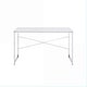 Desks, Tennos Modern White Writing Desk with Chrome Metal Frame and X ...