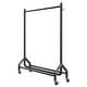 Heavy-Duty Rolling Clothes Rack with 2 Hanging Rods, 1 Bottom Shelf ...
