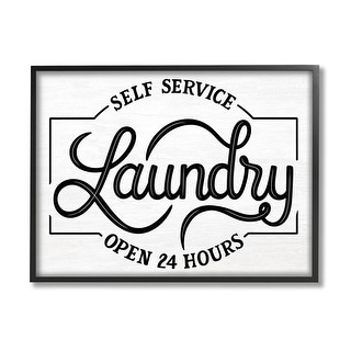 Stupell Self Service Laundry Open Sign Framed Giclee Art by Jalynn ...