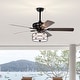 52-inch Matte Black Industrial Ceiling Fan with LED Light Kit - Bed ...