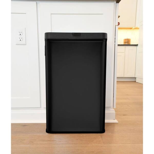 13.7gal Stainless Steel Touchless Kitchen Garbage Can Black - On Sale ...