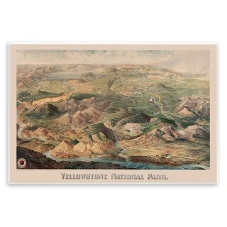 Stupell Vintage Yellowstone Park Wall Plaque Art Design By Stellar ...
