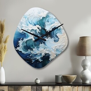 Coastal Waves Rhythmic Coastal II - Coastal Waves Wall Clocks in Nebula ...