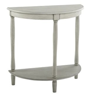 Kiana 28 Inch Side End Table, Bottom Shelf, Semicircle, Antique Gray ...