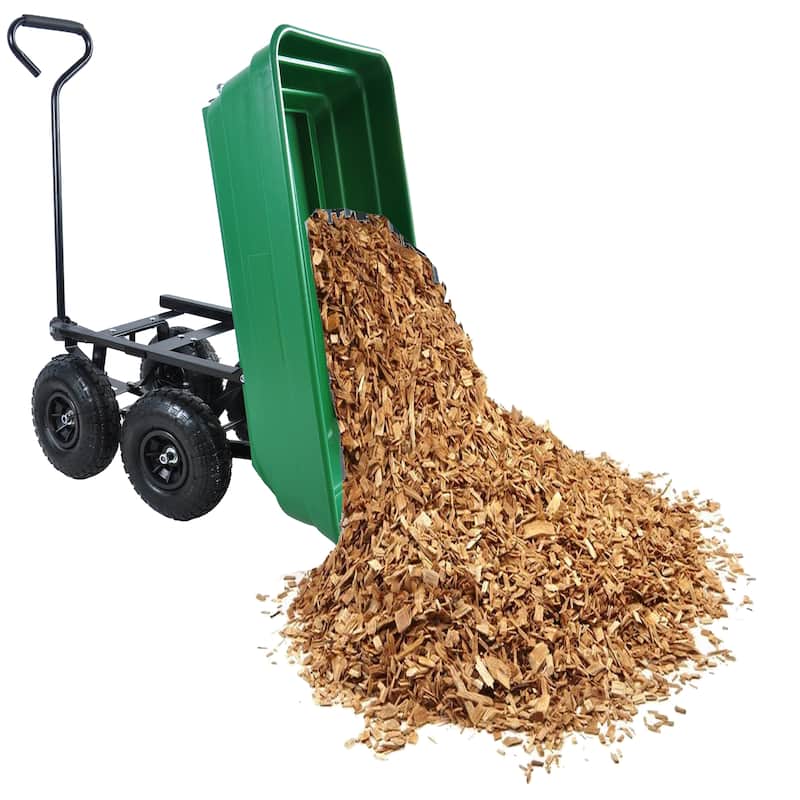 Garden Dump Cart Heavy Duty 300lbs Capacity Poly Utility Wagon Carts ...