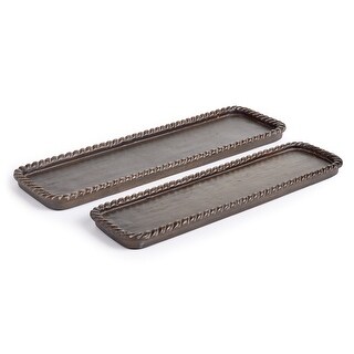 Langley Rectangular Trays, Set Of 2 - Black - Bed Bath & Beyond - 39756837