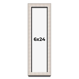 6x24 Shadow Box Frame Silver Real Wood Contemporary Shadowbox Display ...