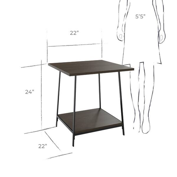 Brookside Eliza Metal and Wood End Table with Storage Shelf - Bed Bath ...