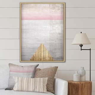 Designart "Pink grey Visions Geometric" Modern Geometric Framed Wall ...