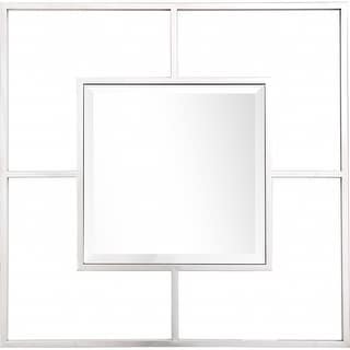 HomeRoots 32" Painted Square Accent Mirror Wall Mounted With Metal ...