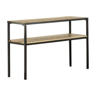 47 Inch Sleek Rectangular Console Table with 1 Open Shelf, Black, Brown ...