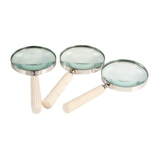 Set of 3 Decorative Magnifying Glass Contemporary Polyresin Beige/Ivory ...