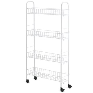 Lightweight Rolling 4-Tier Organizer Shelf with Locking Wheels - 35.500 ...
