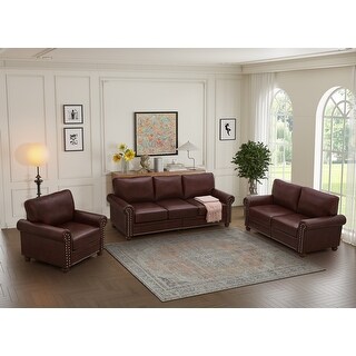 1+2+3 Sectional Couch PU Leather Loveseat Sofa with Adjustable Backrest ...