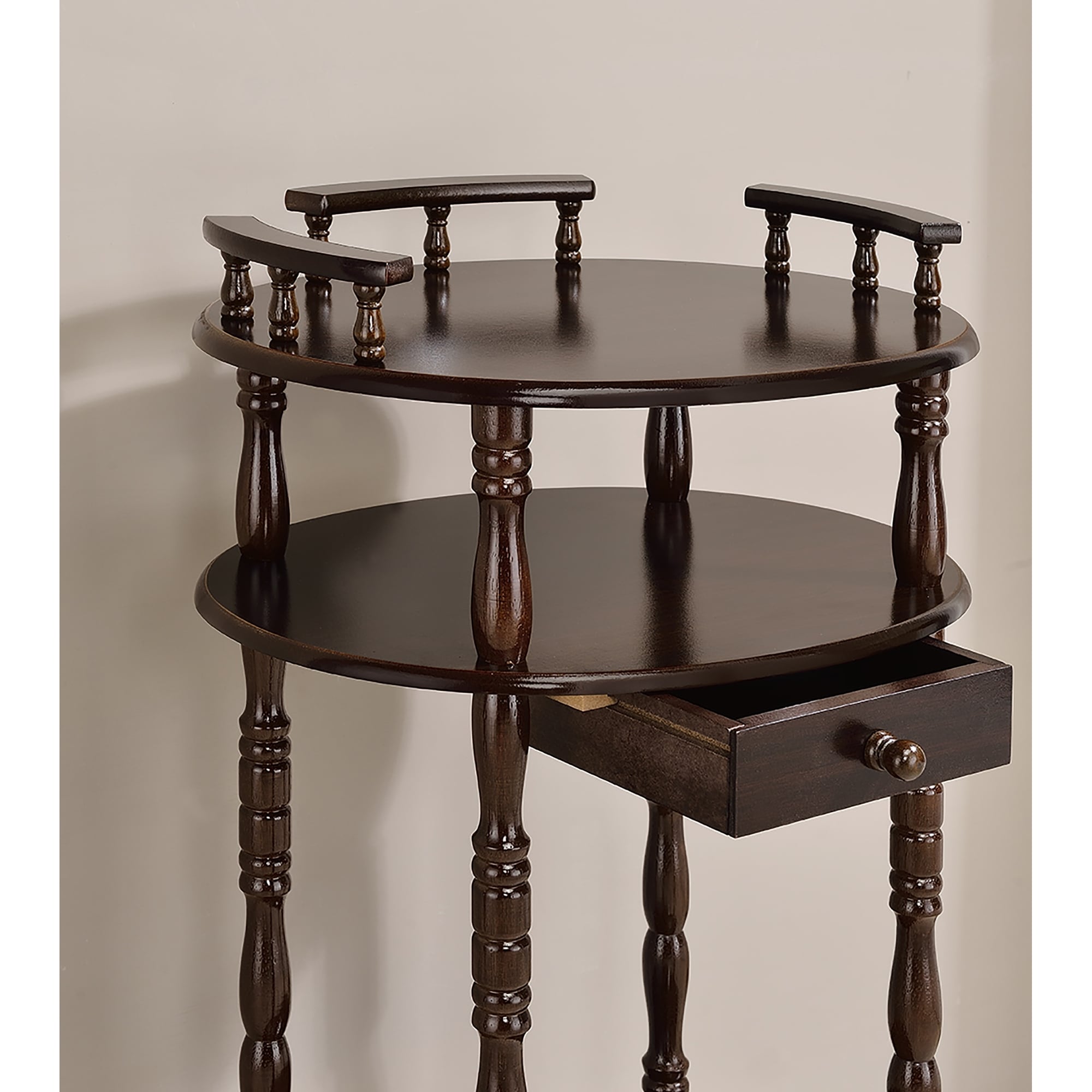 30 In. Cherry 3-Tier Shelf W/ Single Drawer Phone Table - Bed Bath ...