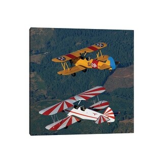 iCanvas "Stearman Model 75 Biplanes Flying Over Vacaville, California ...