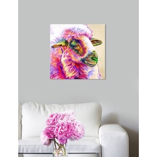 Oliver Gal 'Color Glam Sheep' Animals Wall Art Canvas Print - Pink ...