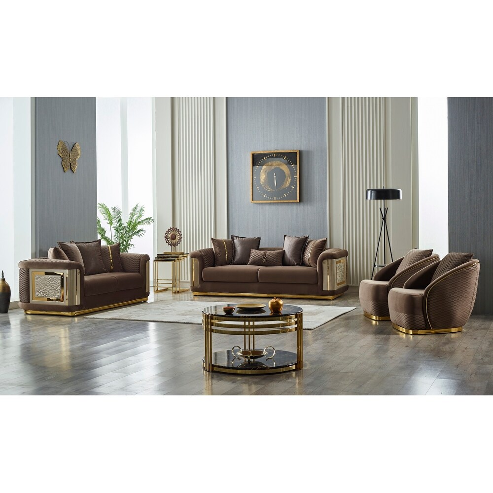 Eze 4 piece Living room Set 1 Sofa 1 Loveseat 2 Chair