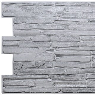 Dundee Deco Grey Flagstone PVC 3D Wall Panels, Decorative Wall Paneling ...