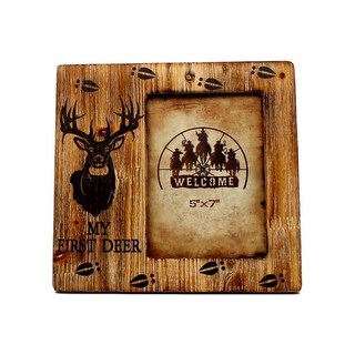 Western Moments Frame First Deer Head Footprints 5 x 7 Brown - Bed Bath ...