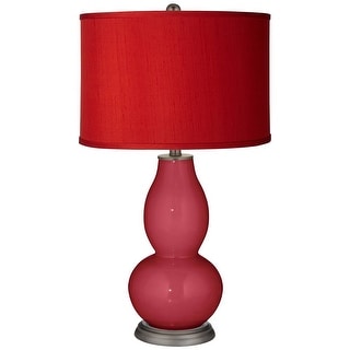 Red Polyester Shade Double Gourd Table Lamp - 16" x 29" - Bed Bath ...
