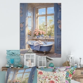 Design Art "Bathroom Serenity V" Bathroom Metal Wall Art - White Metal ...