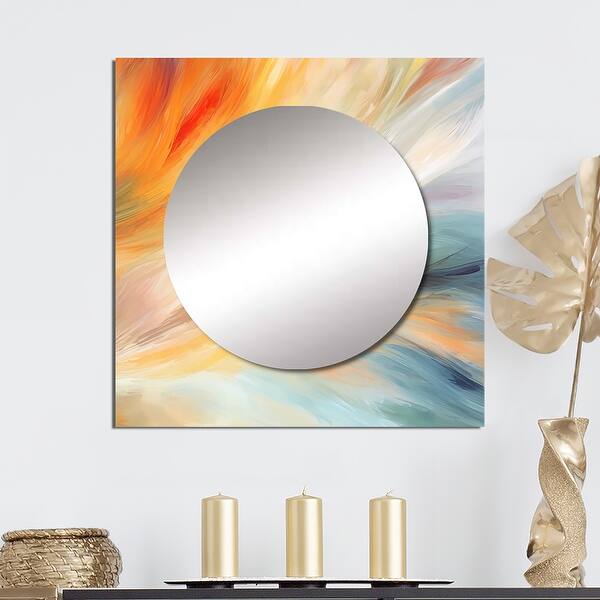 Designart "Vintage Blue And Orange Wave Elegance I" Abstract Shapes ...