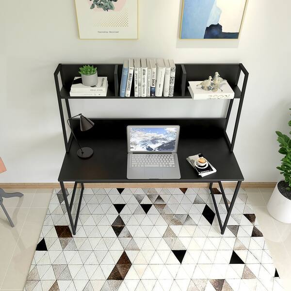 TiramisuBest Computer Desk with Hutch and Bookshelf in Home Office ...
