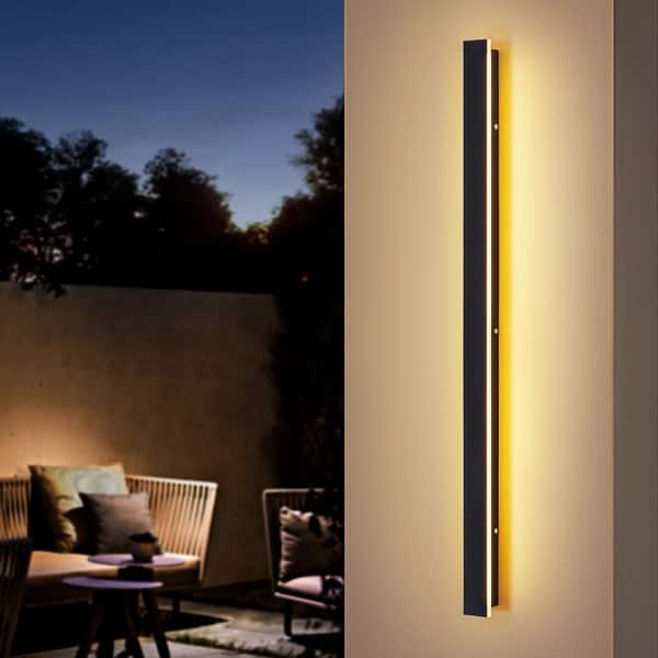 1-Light Modern Linear Strip Acrylic 3000K IP65 Integrated LED Warm ...