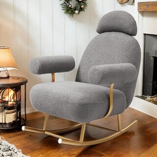 Rocking Chair Upholstered Rocker Glider Chair 30.3W 38.2D 38.6H - Bed ...