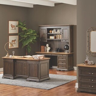 AS2 Rustic Wood Executive Desk 3 piece Set - Bed Bath & Beyond - 38105554