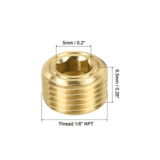 Brass Pipe Plug Male Thread Hex Internal Head Socket Fitting 2Pcs - Bed ...