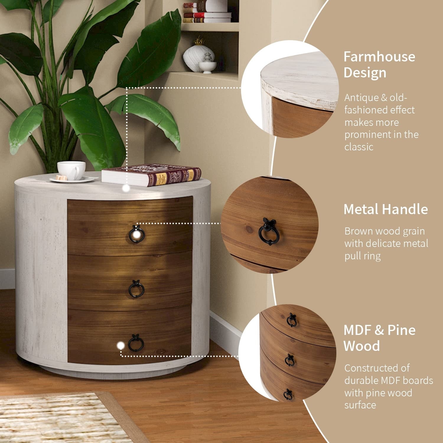 old fashioned bedside table