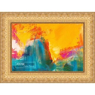 16x11 Ornate Gold Complete Wood Picture Frame with UV Acrylic, Foam ...