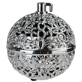 2.75" Silver Filigree Chirping Bird Ball Shaped Christmas Ornament - N ...