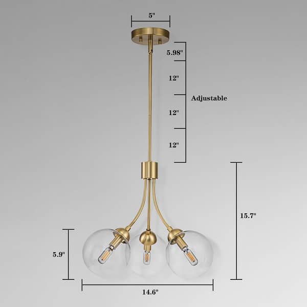 Modern Linear 3-Light Sputnik Glass Pendant Lighting - Bed Bath ...