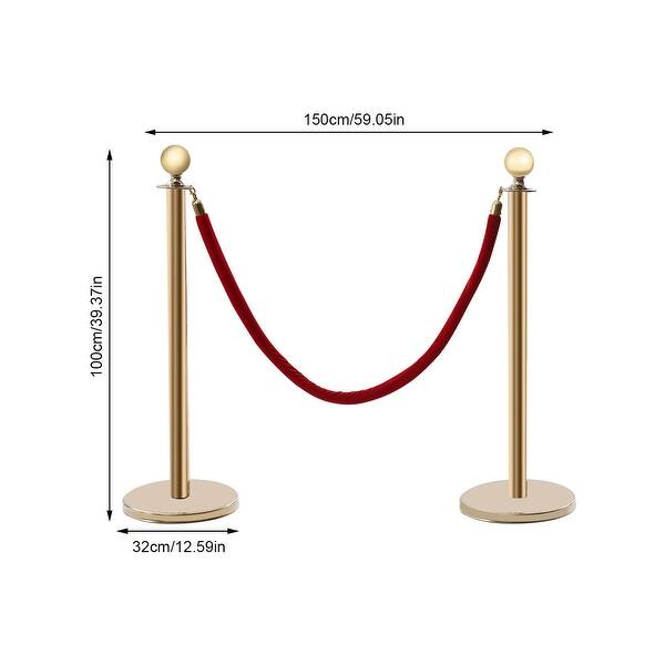 4 Pcs Stanchion Set with 5 ft Red Velvet Rope - Bed Bath & Beyond ...