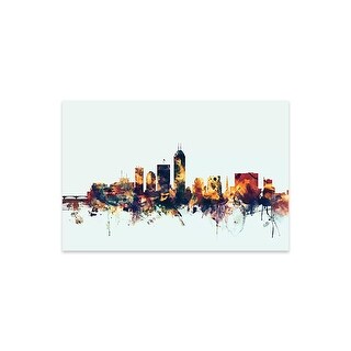 Indianapolis, Indiana, USA On Blue Print On Acrylic Glass by Michael ...