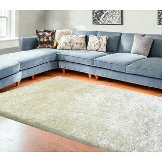 HomeRoots 8' X 11' White Shag Hand Tufted Area Rug - 132' X '96' X '1 ...